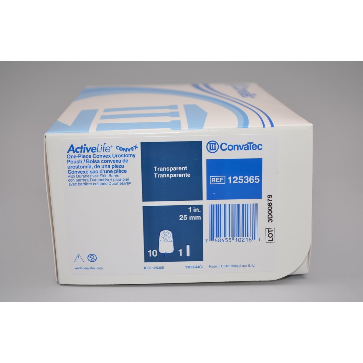 Convatec 125365 Activelife Convex One Piece Pre Cut Urostomy Pouch With