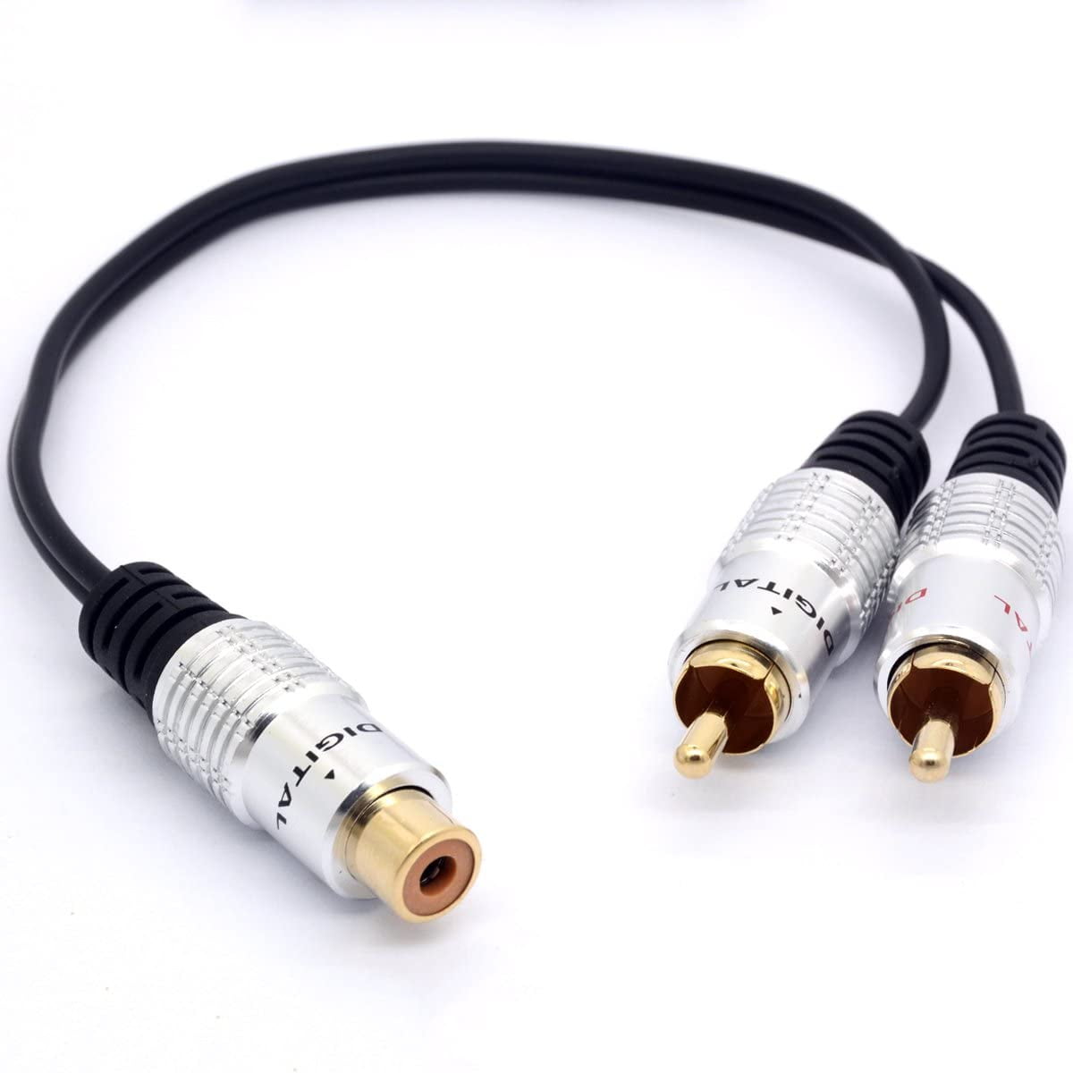 25cm RCA Y Adapter 1 RCA Female to 2 RCA Male Splitter Cable for Audio ...