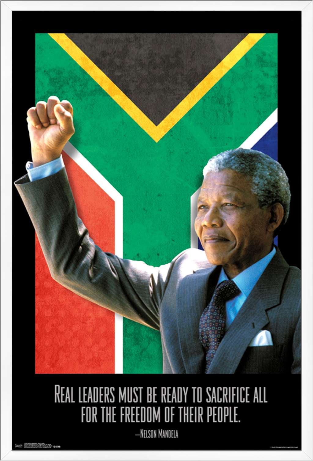Nelson Mandela - Real Leader Poster - Walmart.com - Walmart.com
