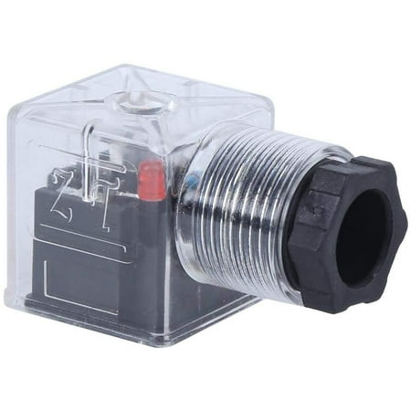 5Pcs LED Solenoid Valve Connector Solenoid Coil Connector Hydraulic Valve Transparent Voltage ...