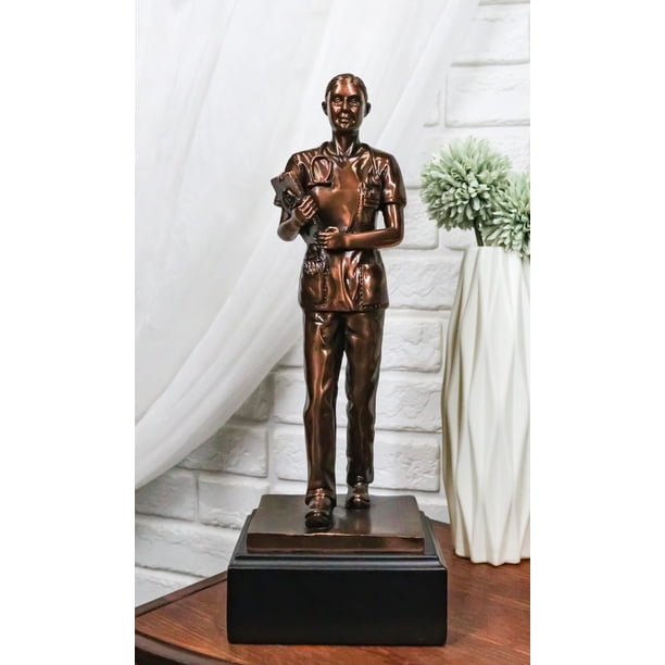 Medical Professional Physician Female Nurse Doctor Bronzed Resin Statue ...