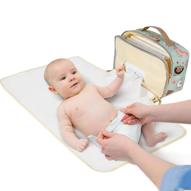 Sunveno Baby Diaper Bag with Changing Pad Portable Storage Diaper ...