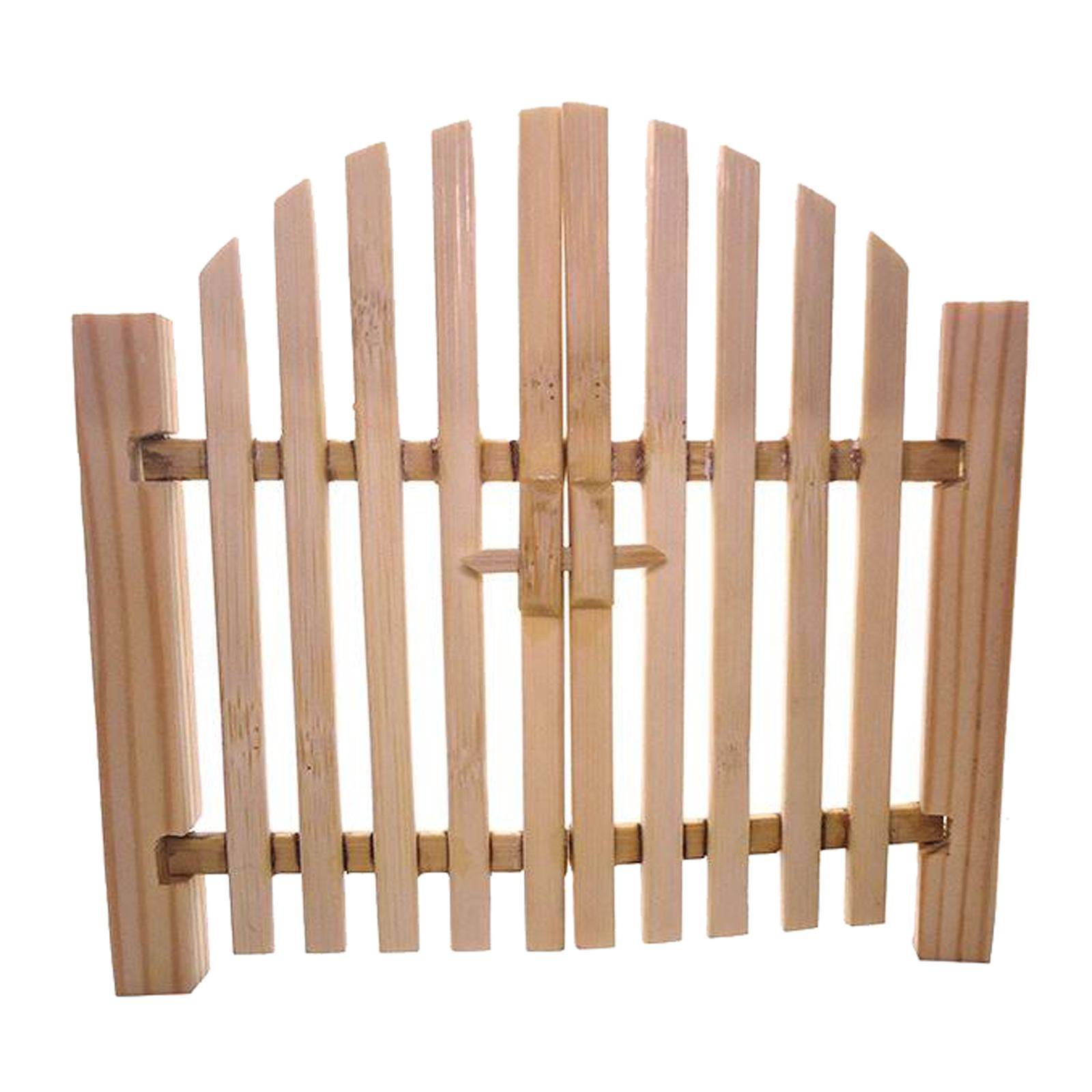 Dollhouse Miniature Gate, 1/1 Wood House Wooden Hollow Door Model ...
