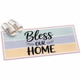 Bless Our Home Words Rectangle Rug 2'x6' Green Purple Yellow Stripe ...