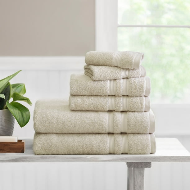 Mainstays Performance Solid Bath Towel 6-Piece Set, Beige - Walmart.com