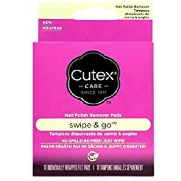 2 Pack - Cutex CUTEX REMOV NR SWIPE&GO PADS 10 ct - Walmart.com