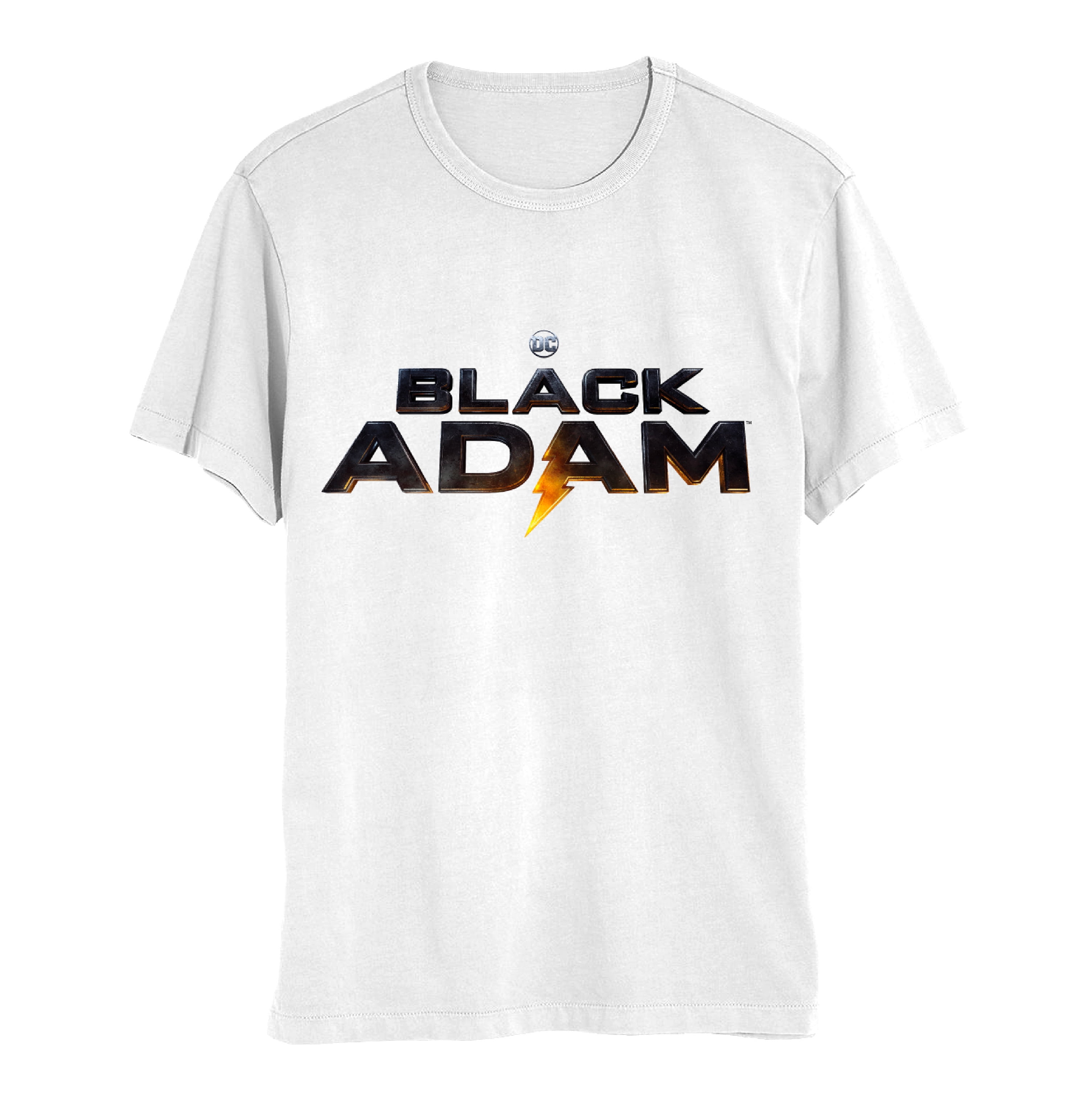 Black Adam Lightning Bolt 3D Movie Logo Mens and Womens Short Sleeve T-Shirt (White, S-XXL ...