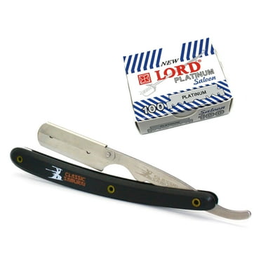 Brown Stainless Steel Professional Barber Straight Edge Razor with 15 ...