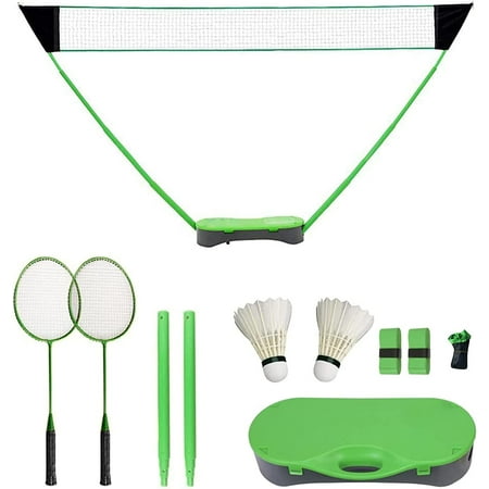 Portable Badminton Set with Net, Easy Setup Volleyball Net for Adults with 10x5 ft Net, 2 ...