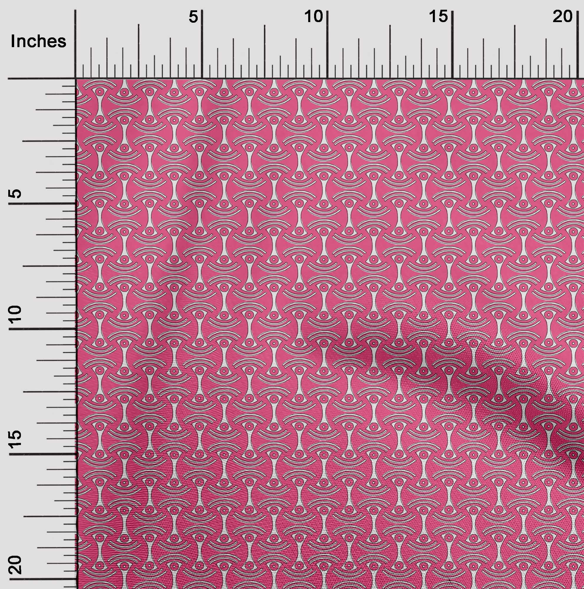 oneOone Organic Cotton Poplin Twill Fabric Curve & Circle Block Printed ...