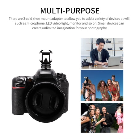 Cold Shoe On-Camera Mount Adapter Extend Audio ?Video Port DSLR Camera ...