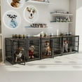 BingoPaw 2 in 1 Large Metal Dog Crate Furniture with Divider for Small ...