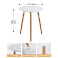 Round Side Table White Bedside Table Coffee End Table for Bedroom ...
