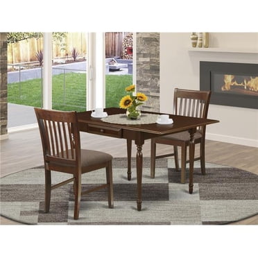 5 Piece Hartland Dining Room Table Set - Mahogany & Light Tan - Walmart.com