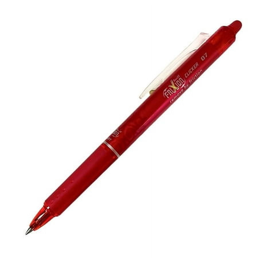 Pilot Frixion Clicker Retractable Erasable Rollerball Pen  Fine Point  0.7 Mm  Red Ink