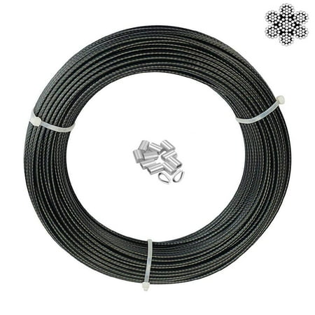 HEIBINT316 Stainless Steel Wire Cable, 1/12" Cable Bare OD, 1/10 ...