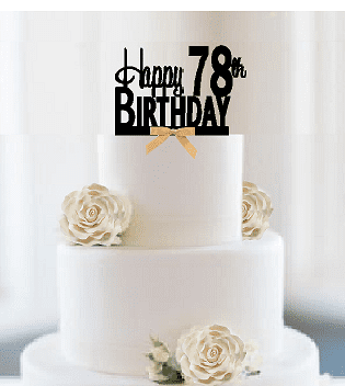 Item#078CTGR - Happy 78th Birthday Elegant Cake Decoration Topper with ...