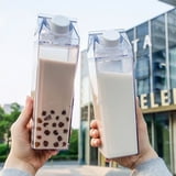 3 Pack Plastic Milk Box,Bexikou 17 Oz/500ml Clear Portable Milk Carton ...