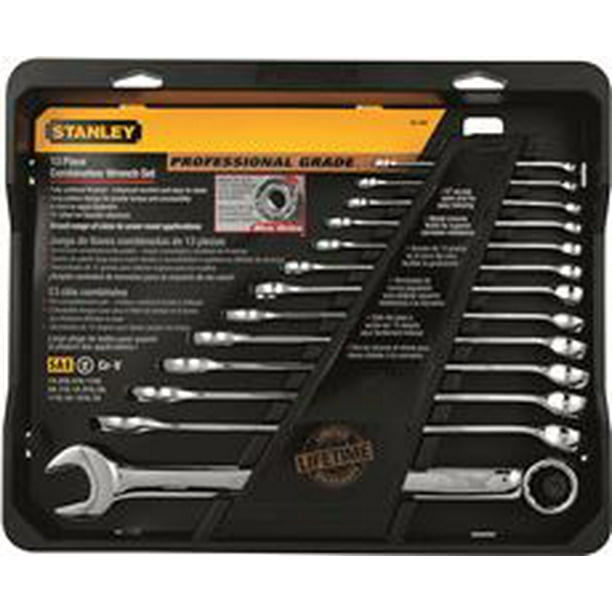 Stanley Set Wrench Comb Full Polish Pro Sae 13 Piece - Walmart.com