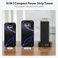 JUNCHI-Compact Surge Protector Power Strip Tower, 1080J Surge Protector ...