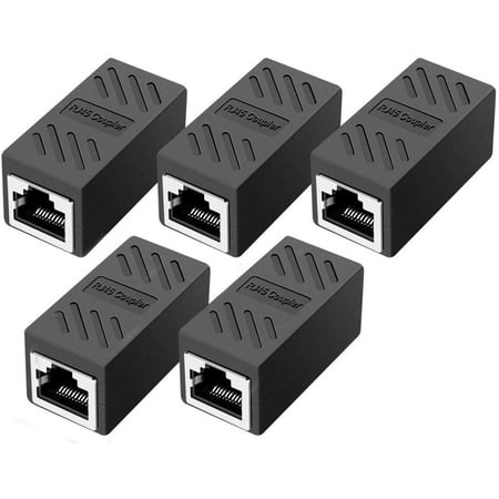 RJ45 Coupler,5 Pack Cat7 Cat6 Cat5e 8P8C Ethernet LAN Cable Connector ...