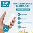 500 Pack 5 oz Disposable Plastic Cups, Small Plastic Drinking White ...