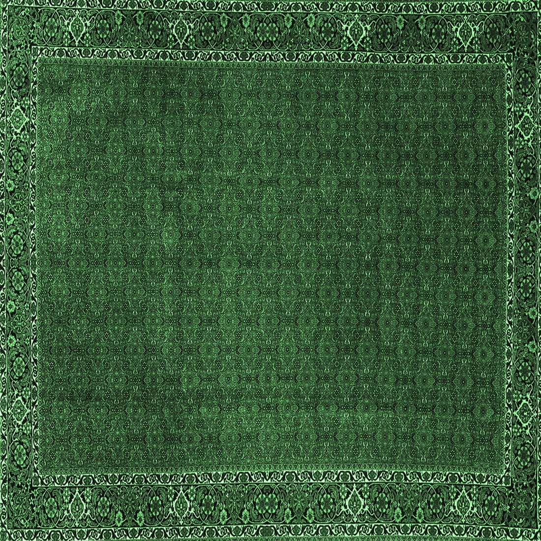 Ahgly Company Indoor Square Persian Emerald Green Traditional Area Rugs ...
