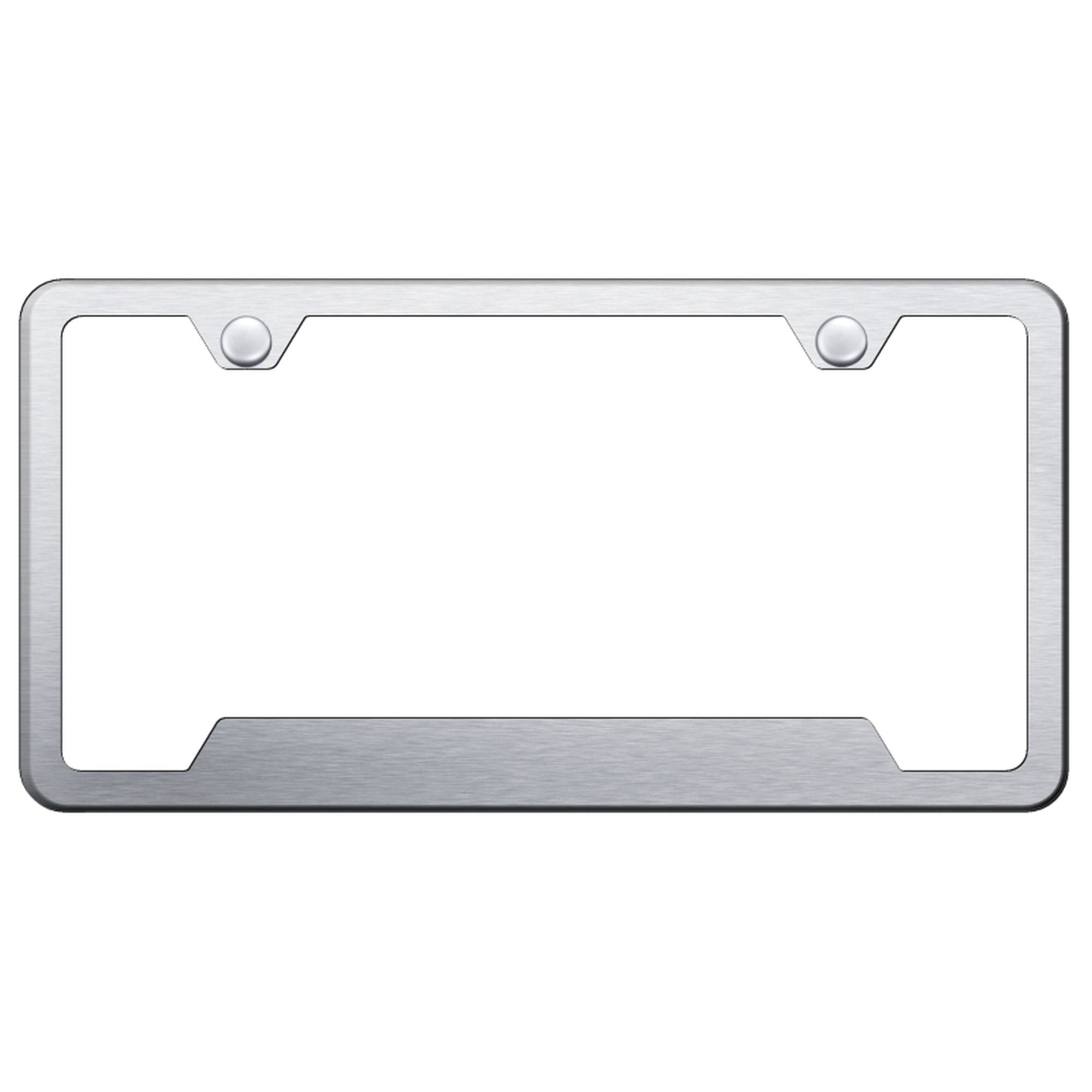 Plain Cut-Out License Plate Frame (Brushed Chrome) - Walmart.com