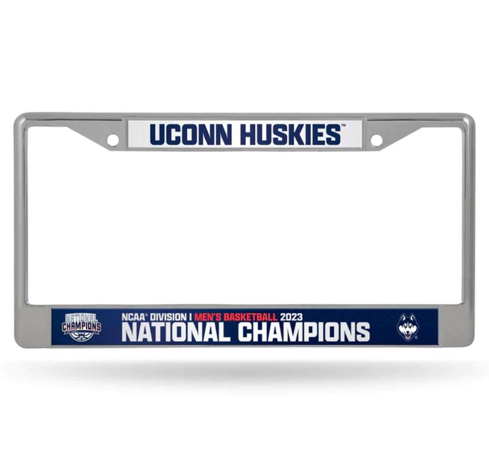 UConn 2023 Men's Basketball National Champions Chrome Car License Plate ...