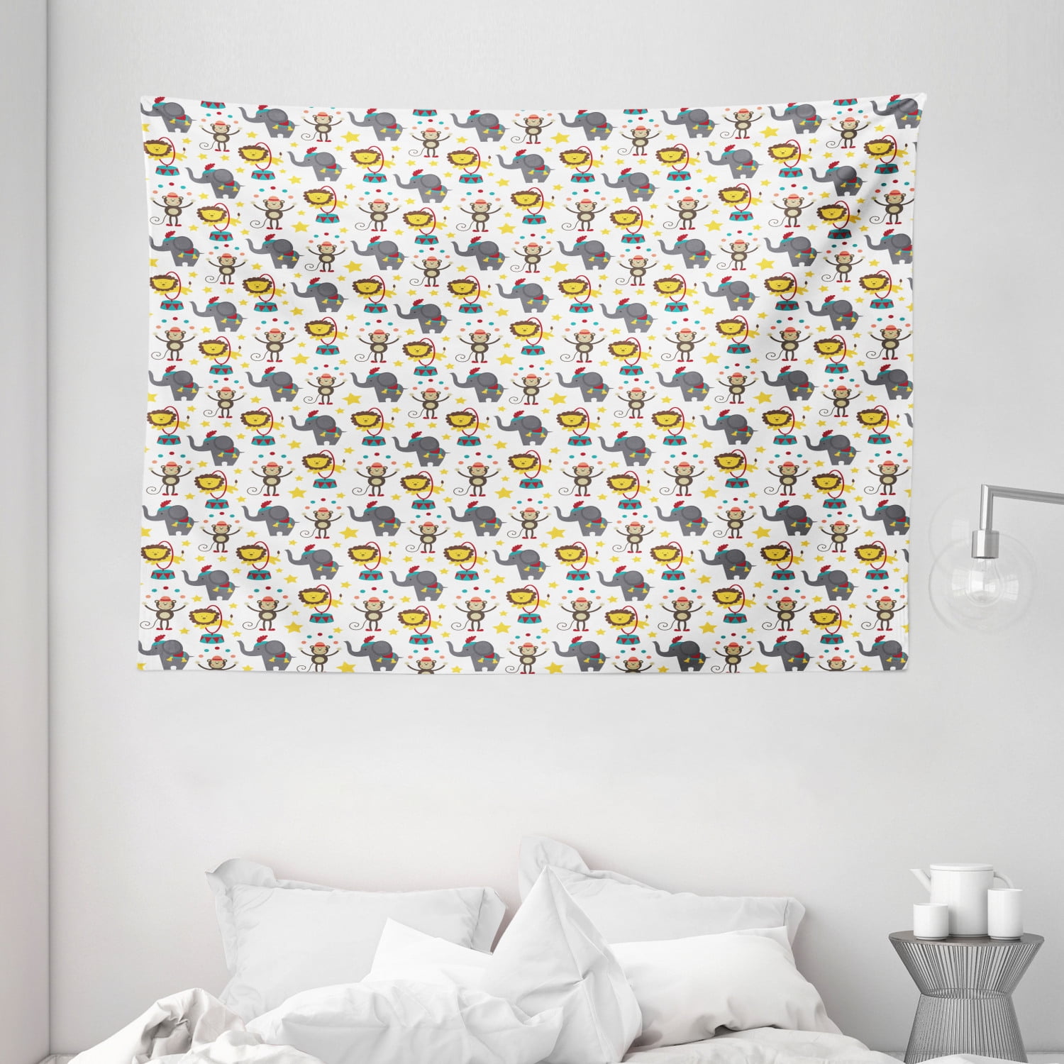 Baby Tapestry, Happy Circus Animals Performing Jumping Posing Juggling ...