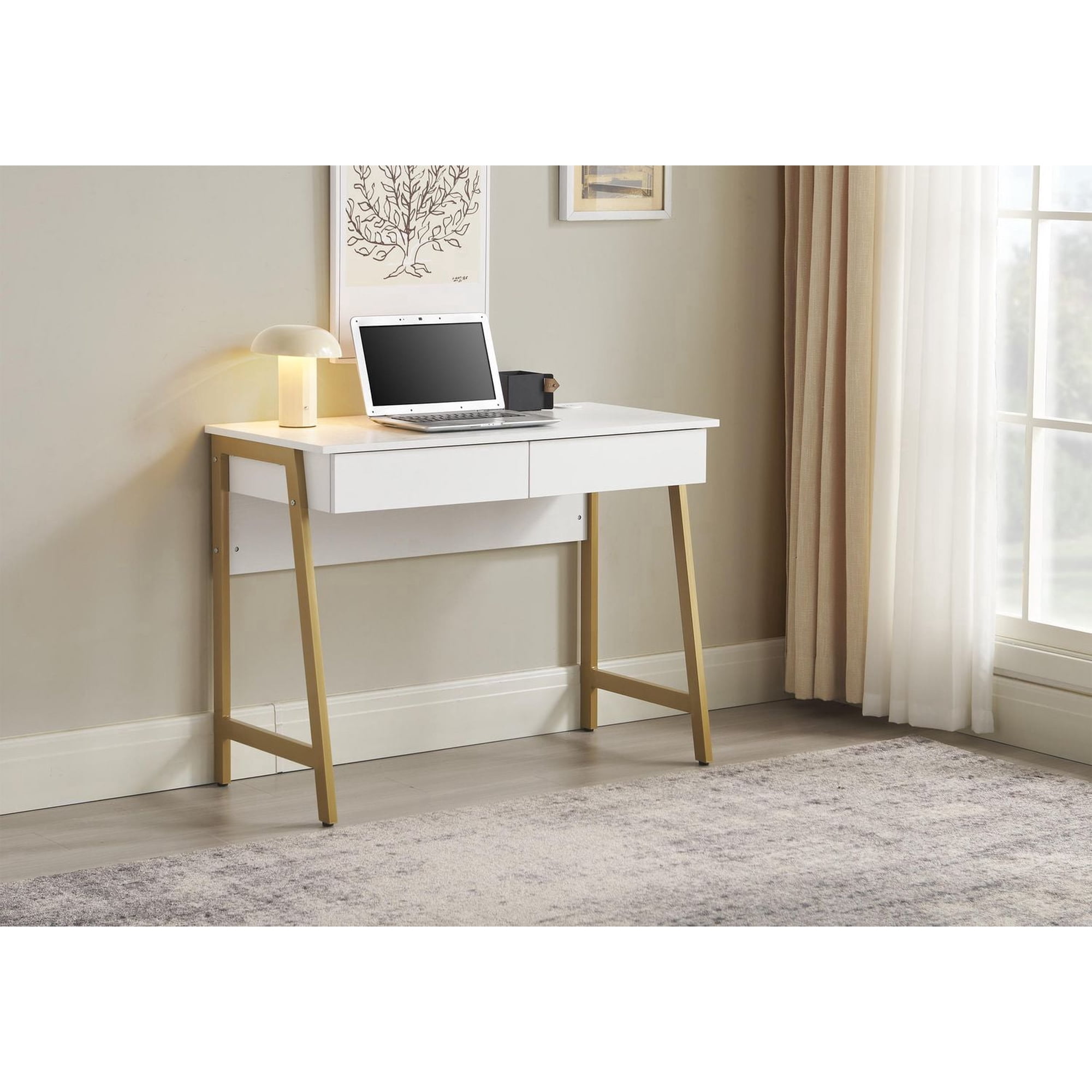 Click here for Mainstays 2 Drawers Computer Desk With Usb Charger... prices