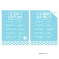 Celebrity Name Game Baby Blue Chevron Baby Shower Games, 20-Pack ...