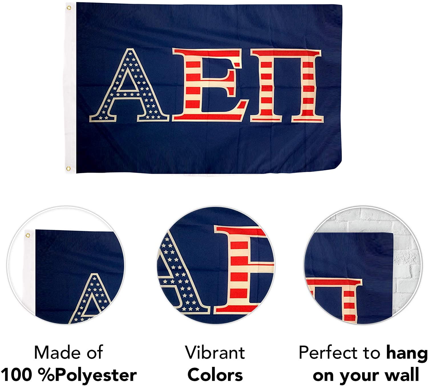 Buy Alpha Epsilon Pi USA Letter Fraternity Flag Banner 3 feet x 5 feet ...