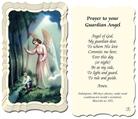 Guardian Angel Catholic Prayer Holy Card with Prayer on Back, Pack of ...