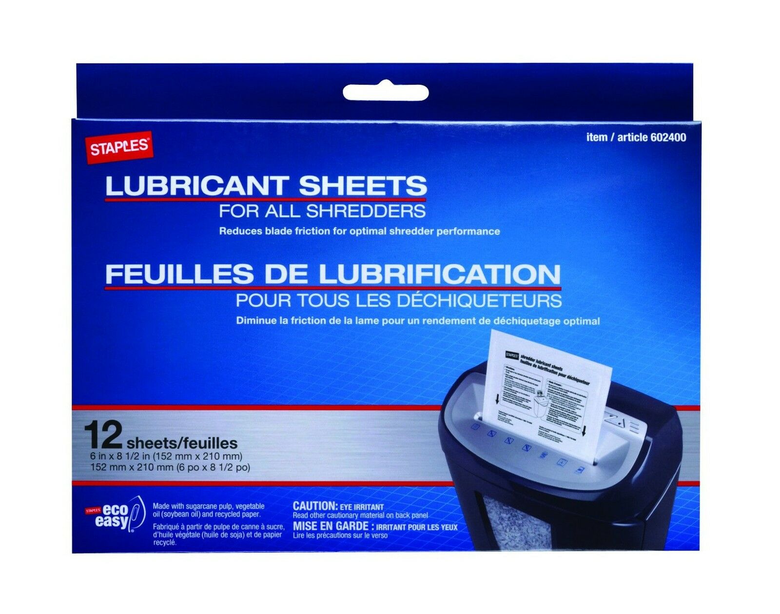 Staples Shredder Lubricant Sheets 12 pk Shredder Sheets Free Shipping
