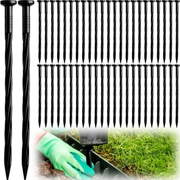 100-Pack-8 Inch Plastic Landscape Stakes, Spiral Nylon Landscape ...