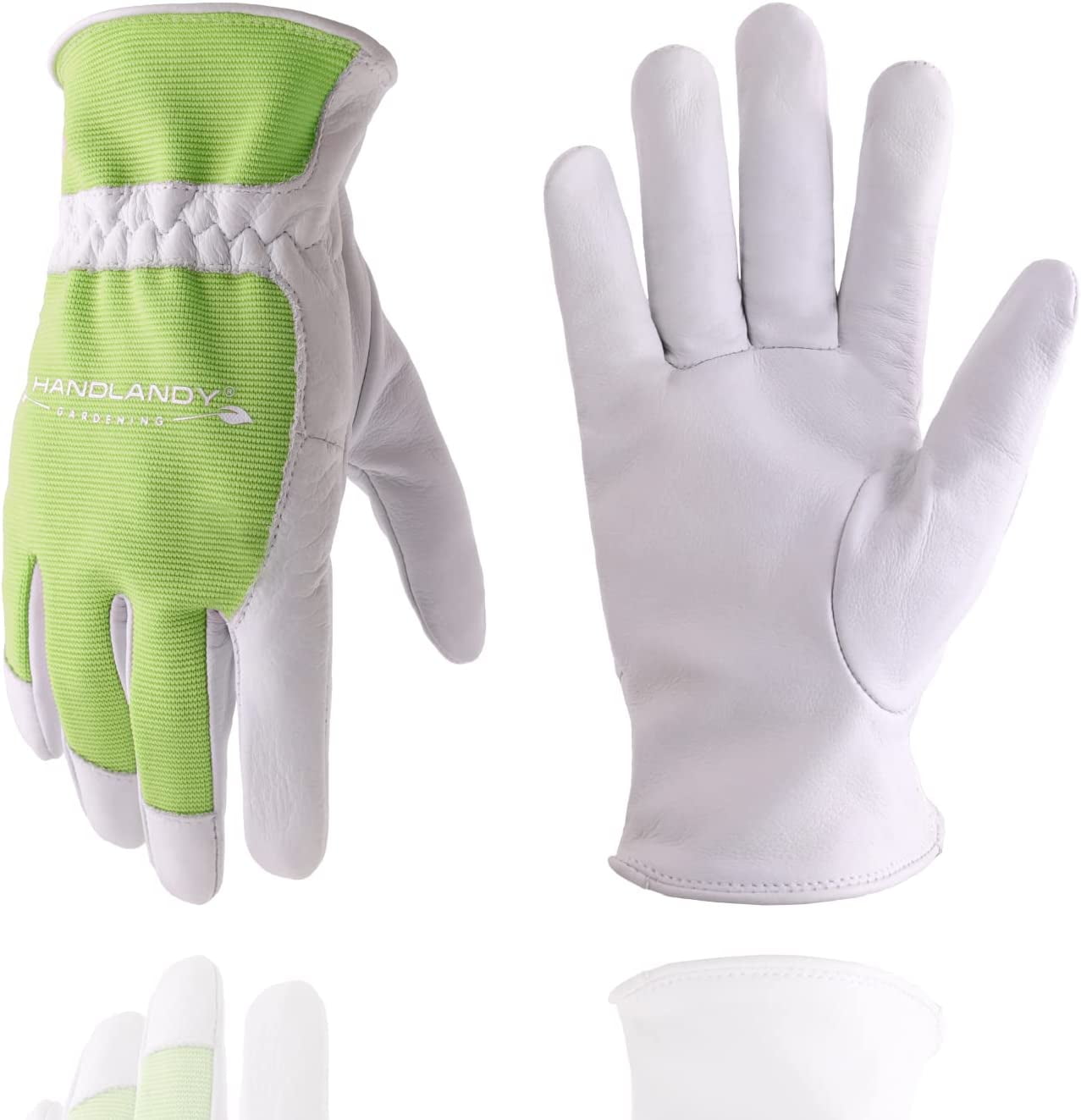 HANDLANDY Women Cowhide Work Gloves Breathable Scratch Resistance Rose ...