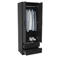 Boahaus Postdam Armoire - Black Finish, Sturdy Structure Ample Storage ...