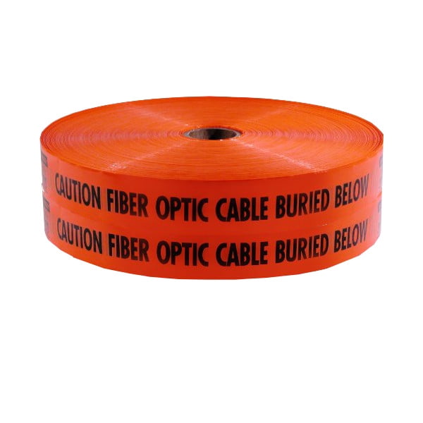 Mega Stretch Underground Marking Tape - Caution Buried Fiber Optic Line ...