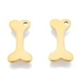 20 pc Ion Plating(IP) 201 Stainless Steel Charms Bone Real 18K Gold ...