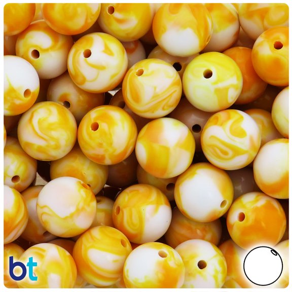 BeadTin Black Marbled 10mm Round Plastic Craft Beads (100pcs) - Walmart.com