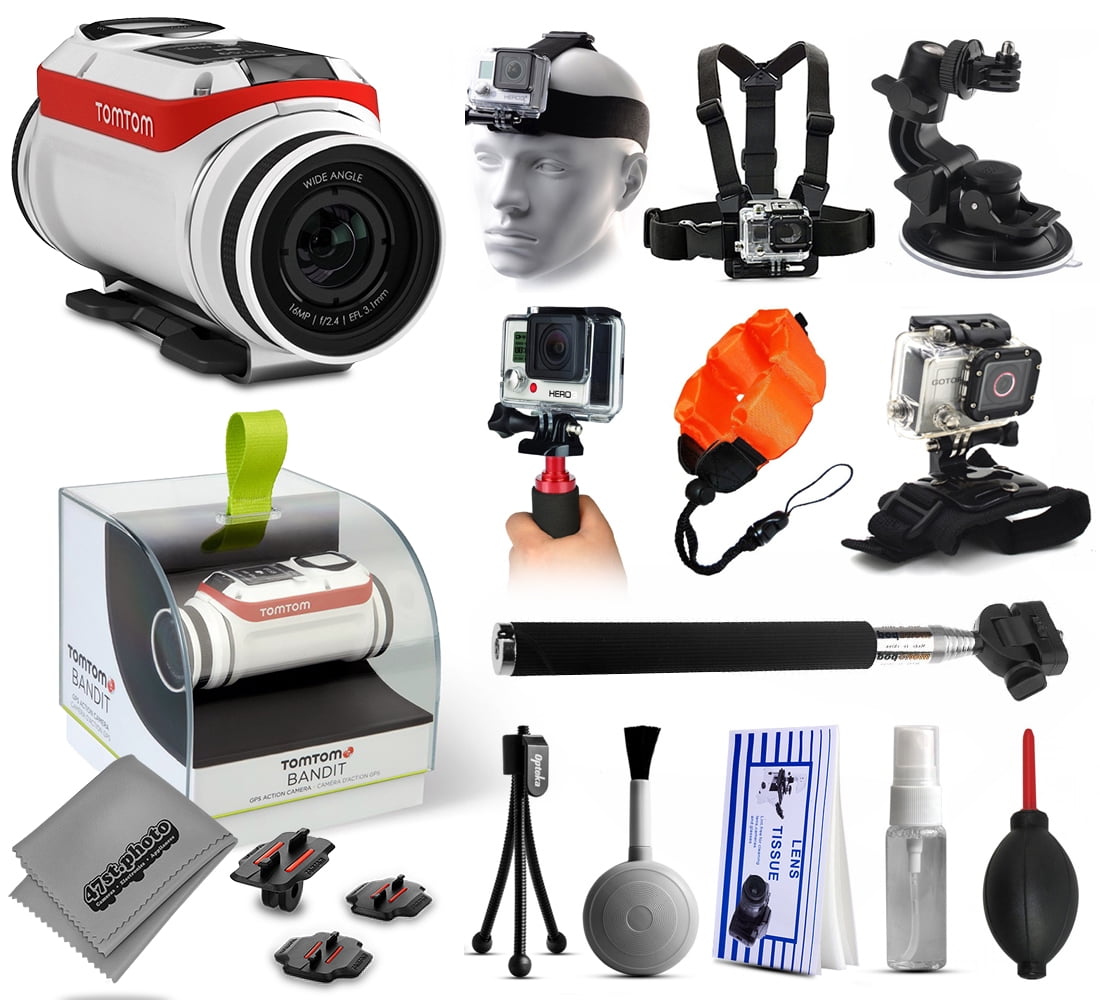 TomTom Bandit 4K Action Camera with Headstrap + Chest Harness Mount ...