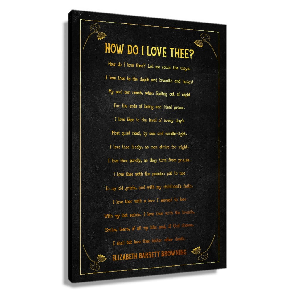 How Do I Love Thee Poem Wall Decor Elizabeth Barrett Browning Quote ...