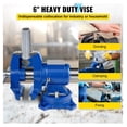 6" Heavy Duty Bench Vise, Rotating Swivel Vise, 30Kn Clamping Force ...