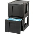 Iris Letter Size Stacking File Storage Drawer Black Set Of 2