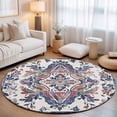 Boho Ethnic Style Area Rug, Retro Leaves Texture Non-Slip Felt Rubber ...