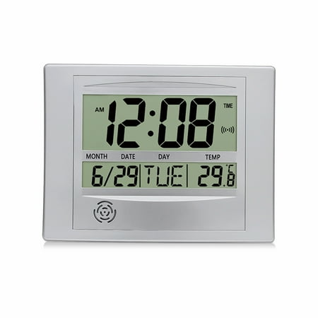 PERTTYUNG Digital Wall Clocks Atomic Desk Alarm Large Display Battery ...