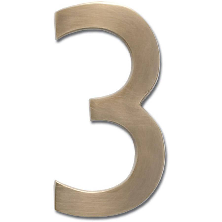 Architectural Mailboxes 4" Brass Floating House-Number 3 - Walmart.com ...