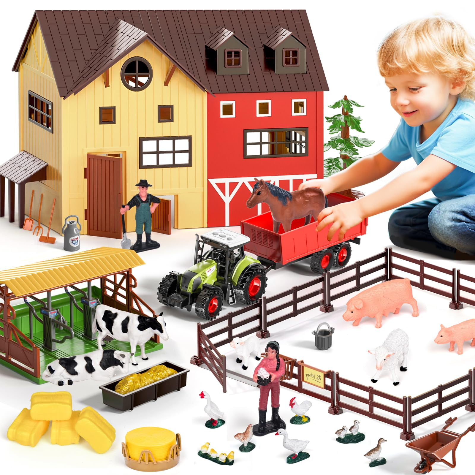 Click here for Pupu Pig Farm Animals Barn House Toys - Kids Tract... prices