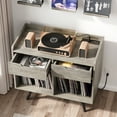 Record Player Table Stand with Storage Drawers, Vinyl Record Table ...